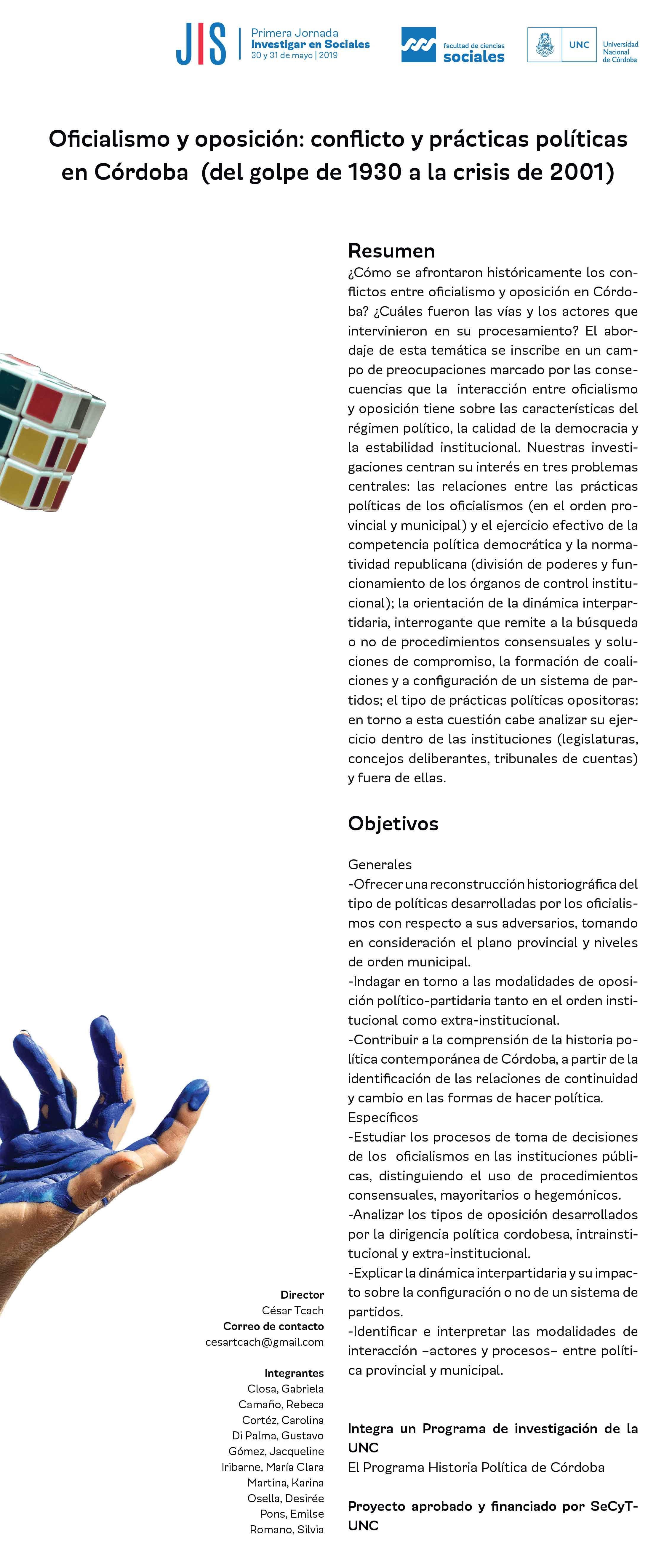 Oficialismo y oposición: conflicto y prácticas políticas en Córdoba (1930-2015) | Facultad de ...